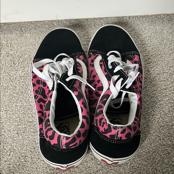 Vans | Shoes | Vans Pink And Black Leopard Print Sneakers | Poshmark